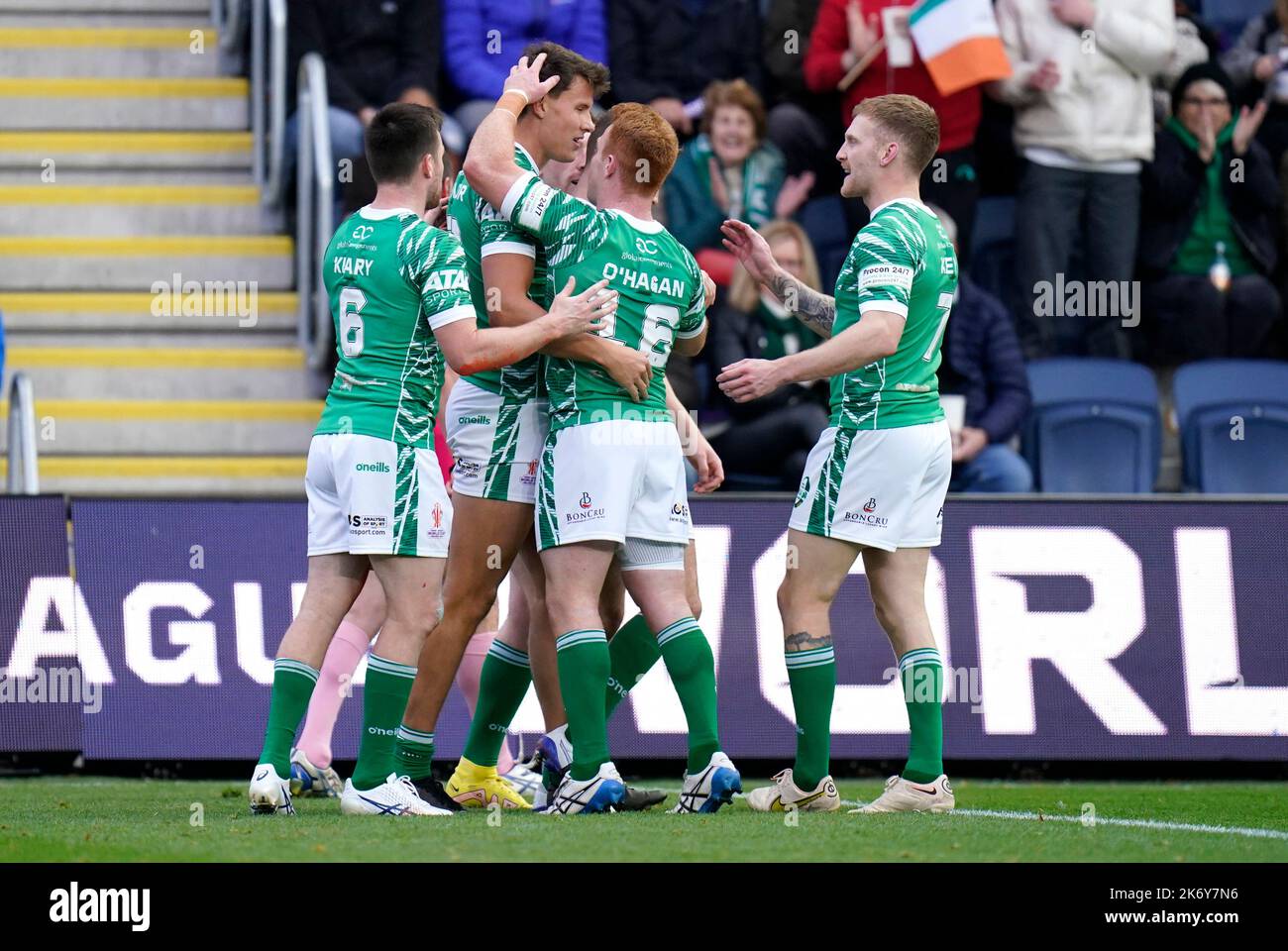 Ireland's Innes Senior celebrates scoring his sides first try during ...