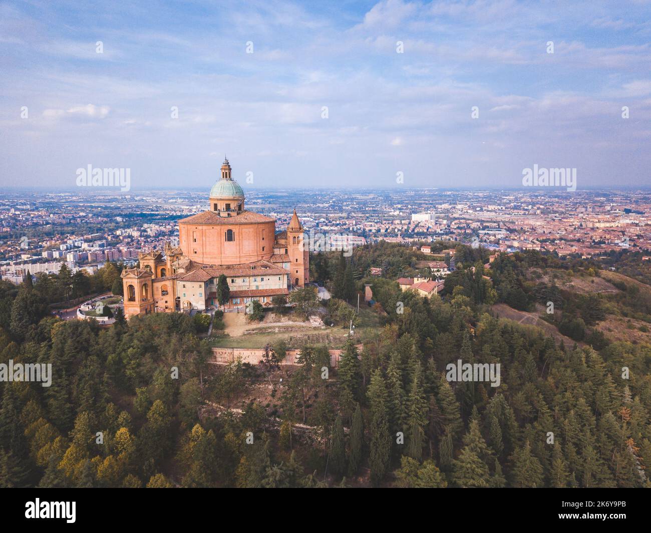 Italy, October 2022- aerial view of the Sanctuary of the Blessed Virgin ...
