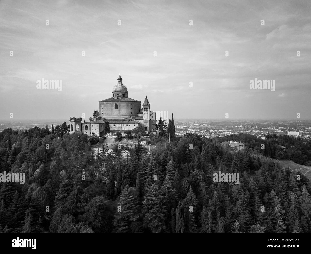 Italy, October 2022- aerial view of the Sanctuary of the Blessed Virgin ...