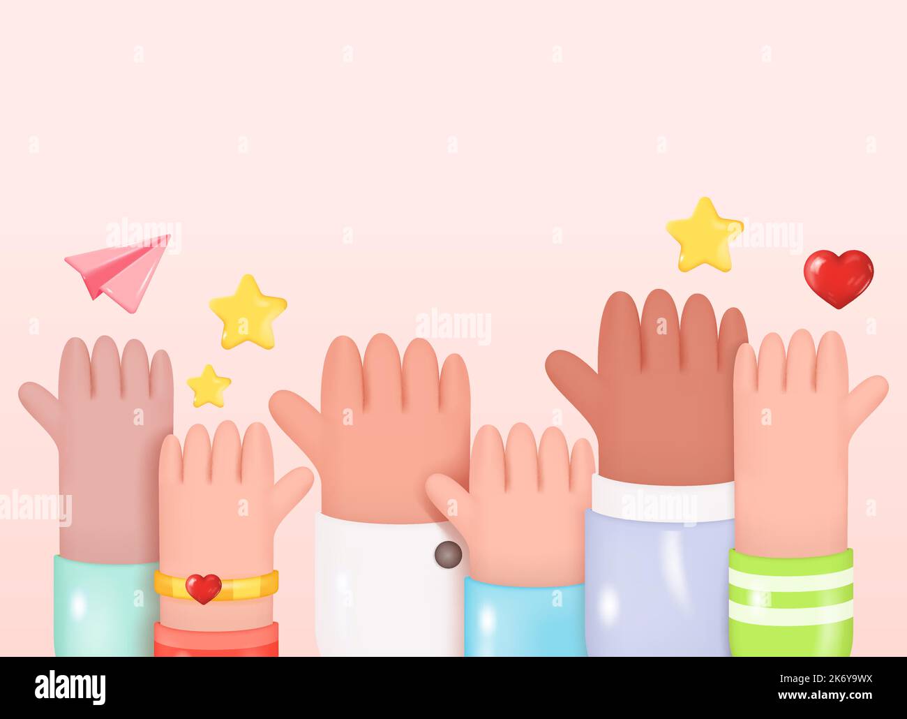 Raised Hands Poster. Voting, Teamwork, Collaboration, Volunteering ...