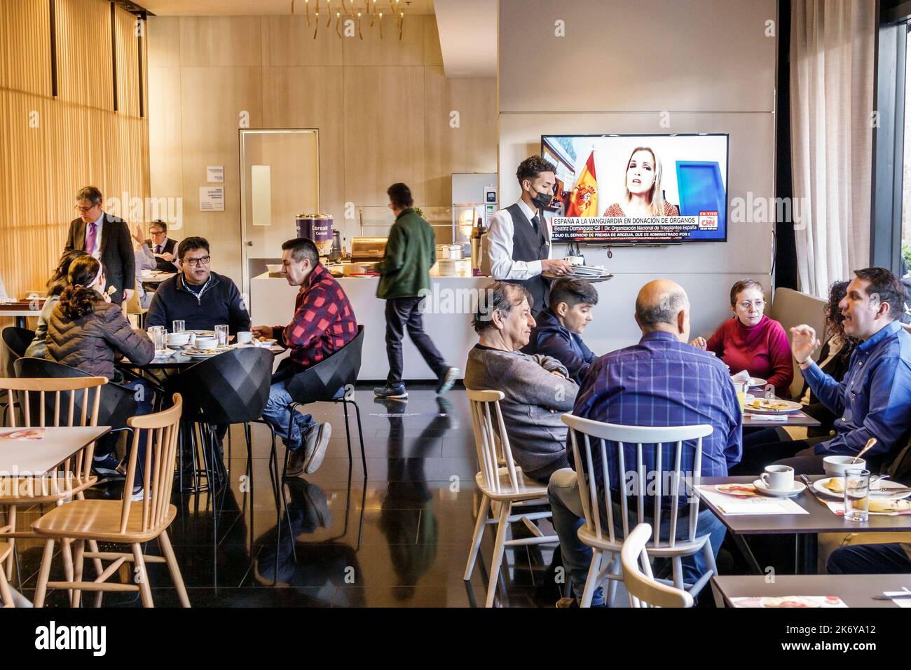 Interior inside self serve service buffet table bar guests hi-res stock ...