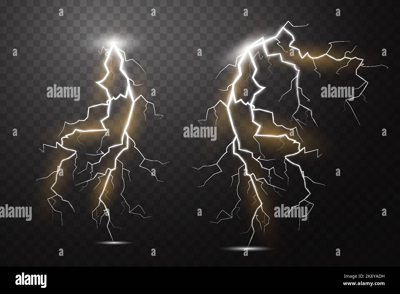 A set of Magic lightning and bright lighting effects. Vector ...