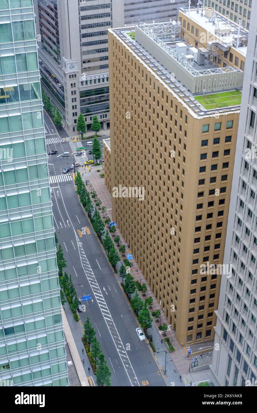 View from a high floor of an office building in Marunouchi, central ...