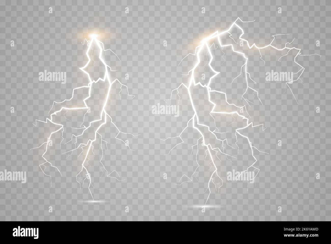 A set of Magic lightning and bright lighting effects. Vector ...