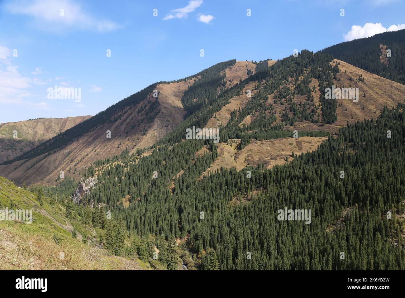 Tien Shan mountains near Lower Kolsay Lake, Kolsay Lakes National Park ...