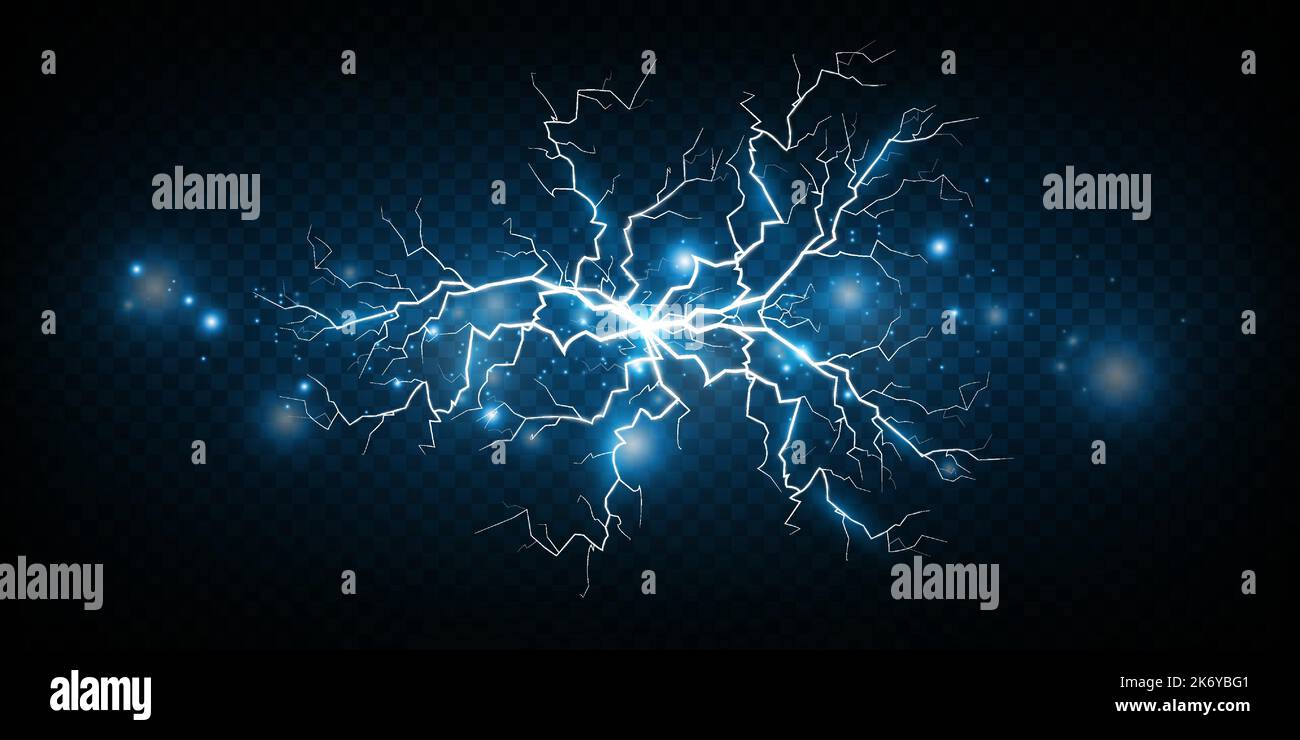 A set of Magic lightning and bright lighting effects. Vector ...
