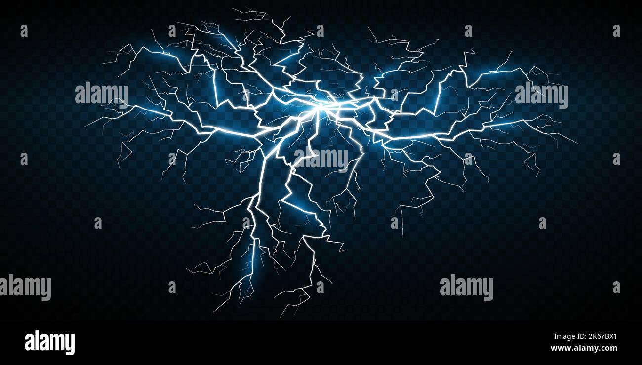 A set of Magic lightning and bright lighting effects. Vector ...