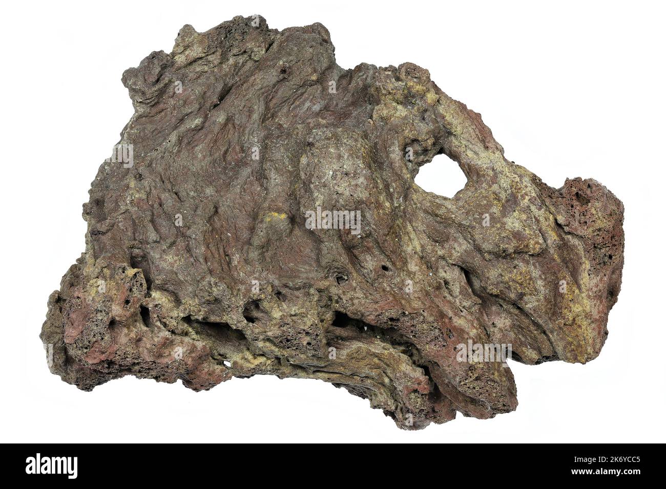 volcanic slag from Mount Etna, Sicily isolated on white background ...