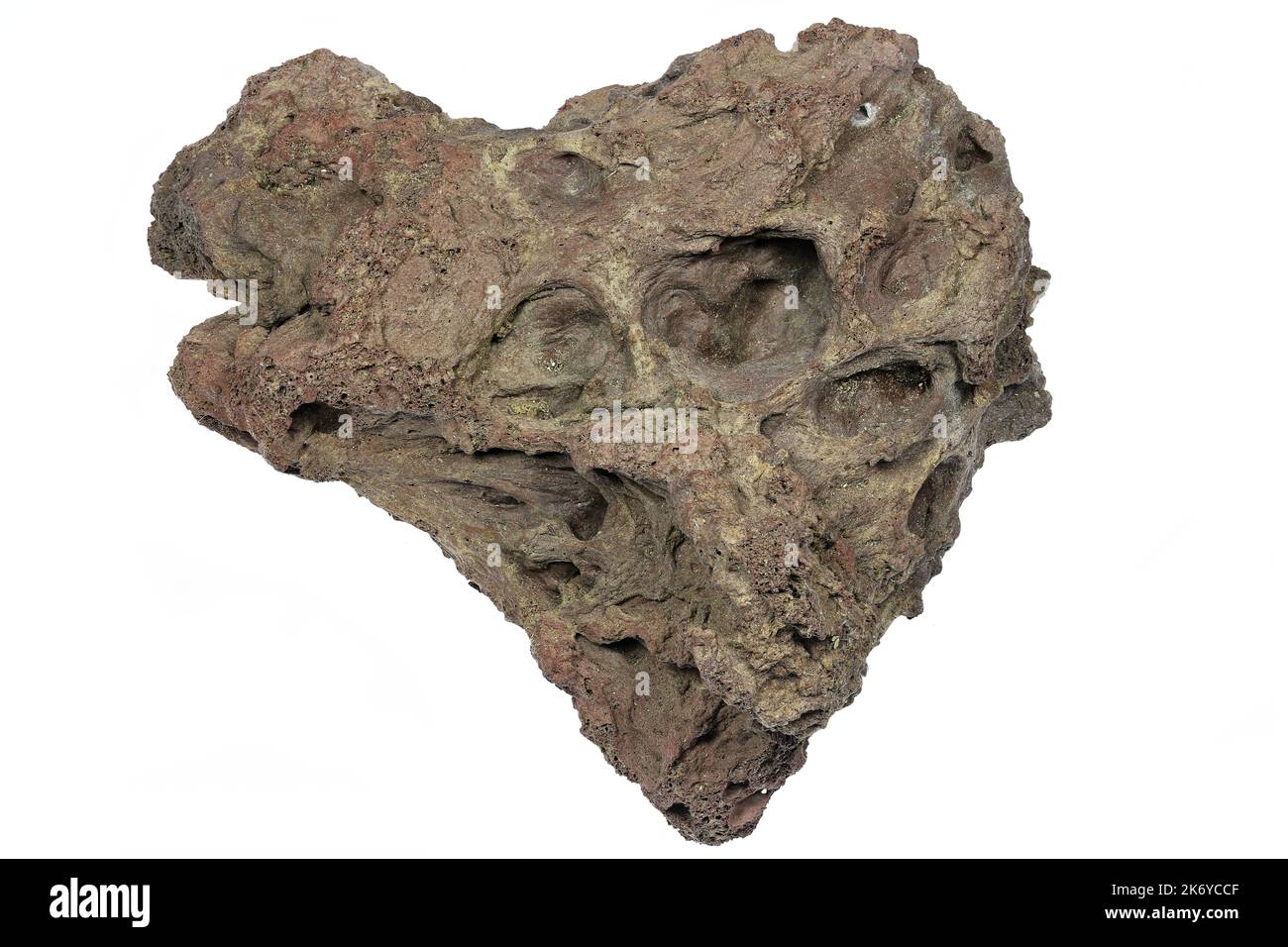 volcanic slag from Mount Etna, Sicily isolated on white background ...