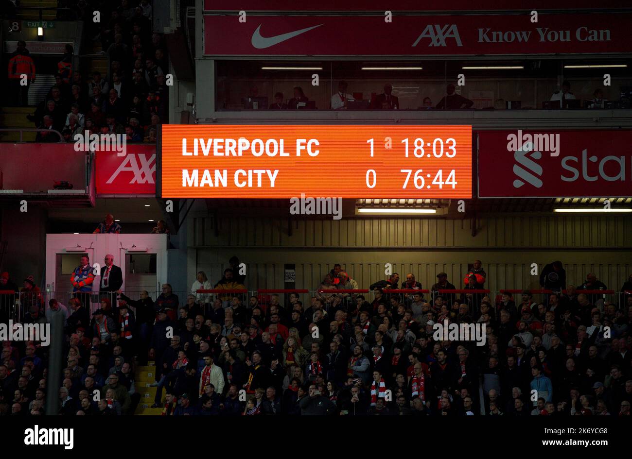 General view of the scoreboard during the Premier League match at ...