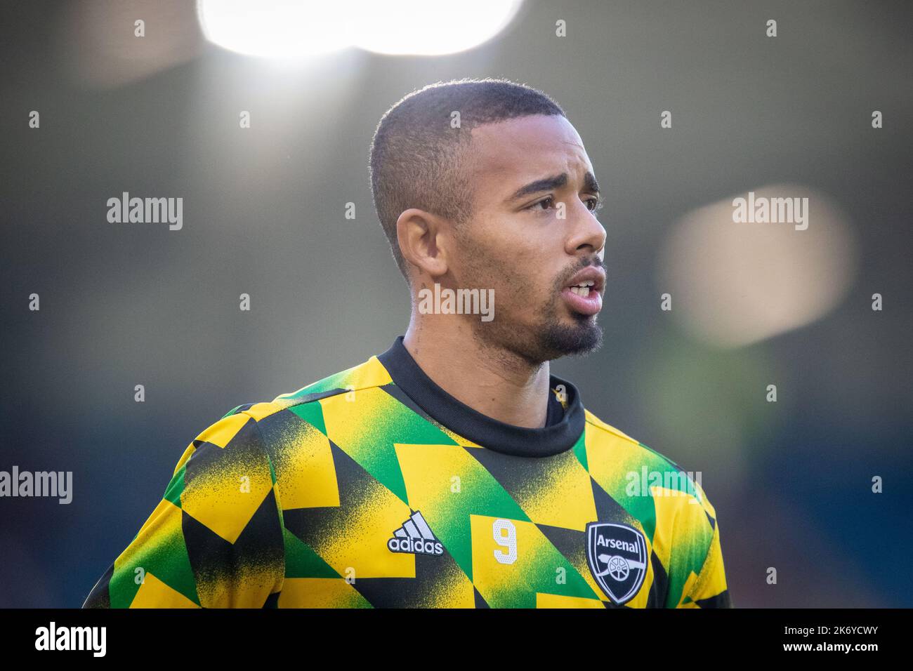 Leeds, UK. 16th Oct, 2022. Gabriel Jesus #9 of Arsenal during the pre ...