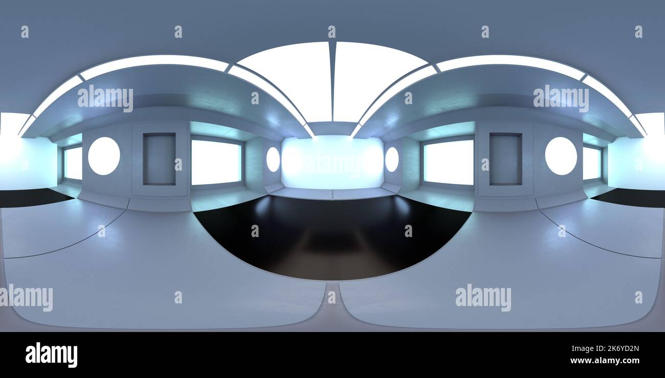 3d render. Futuristic panoramic HDRI Stock Photo - Alamy