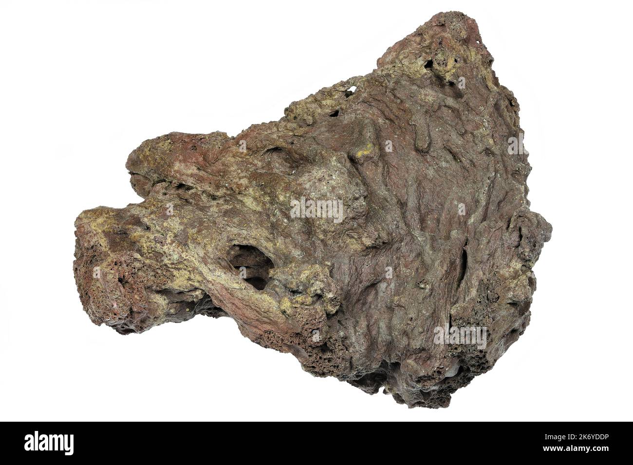 volcanic slag from Mount Etna, Sicily isolated on white background ...