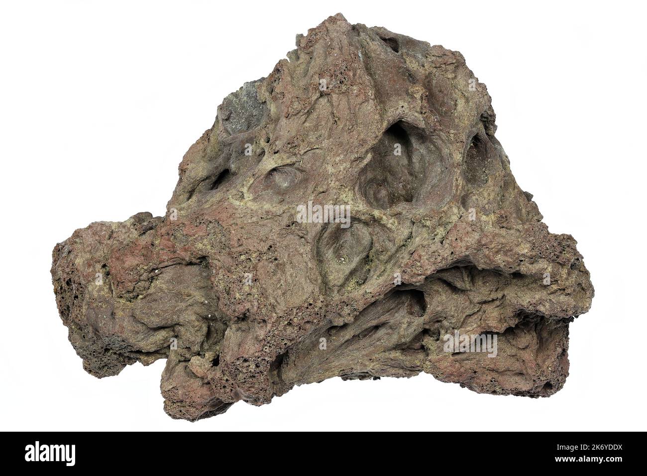 volcanic slag from Mount Etna, Sicily isolated on white background ...