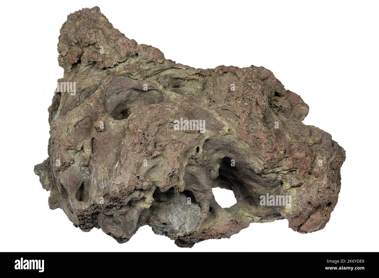 volcanic slag from Mount Etna, Sicily isolated on white background ...