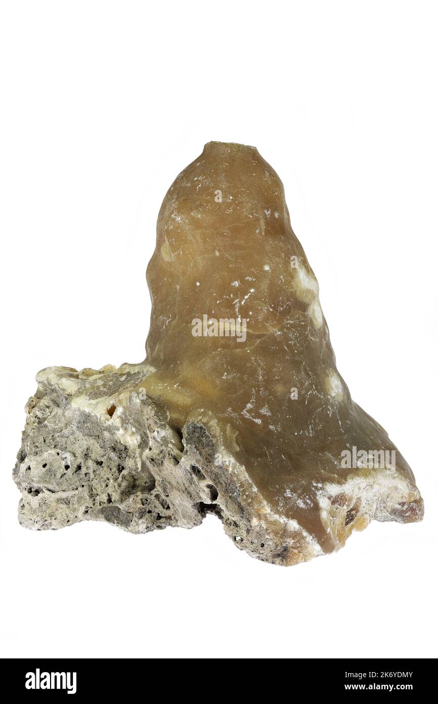 dripstone from the Danube Valley, Germany isolated on white background ...