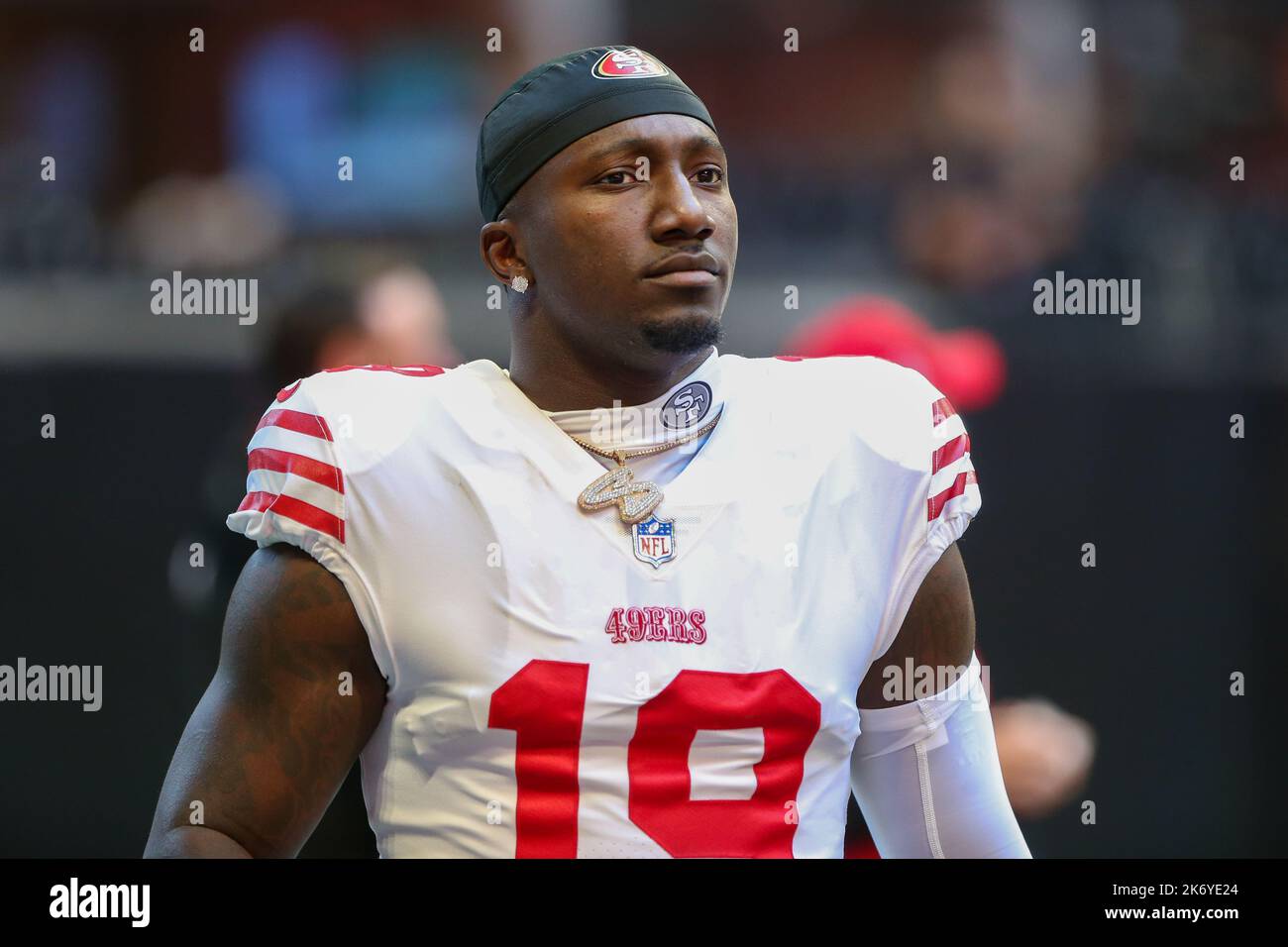 Atlanta, Georgia, USA. 12th Aug, 2022. San Francisco 49ers wide ...