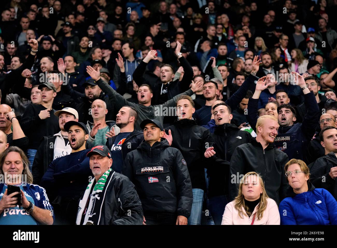 Alkmaar - Feyenoord supporters during the match between AZ Alkmaar v ...