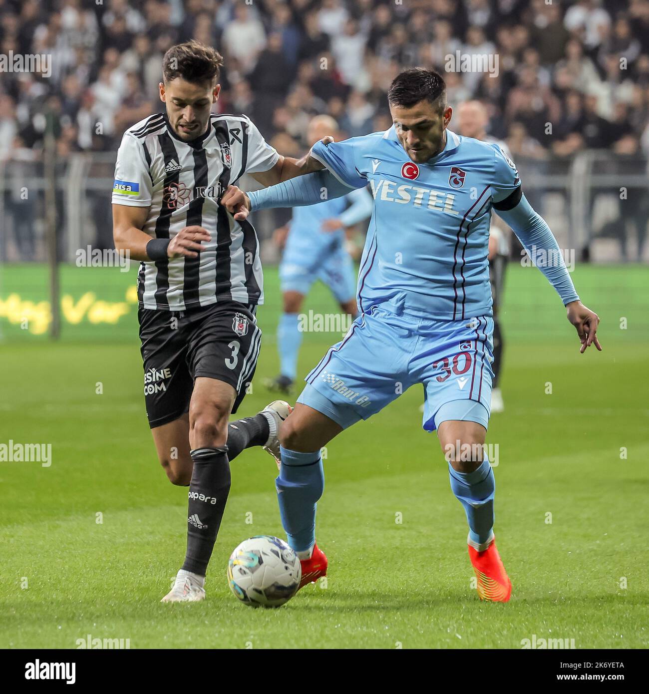ISTANBUL, TURKEY - OCTOBER 16: Tayyip Sanuc of Besiktas, Maxi Gomez of ...