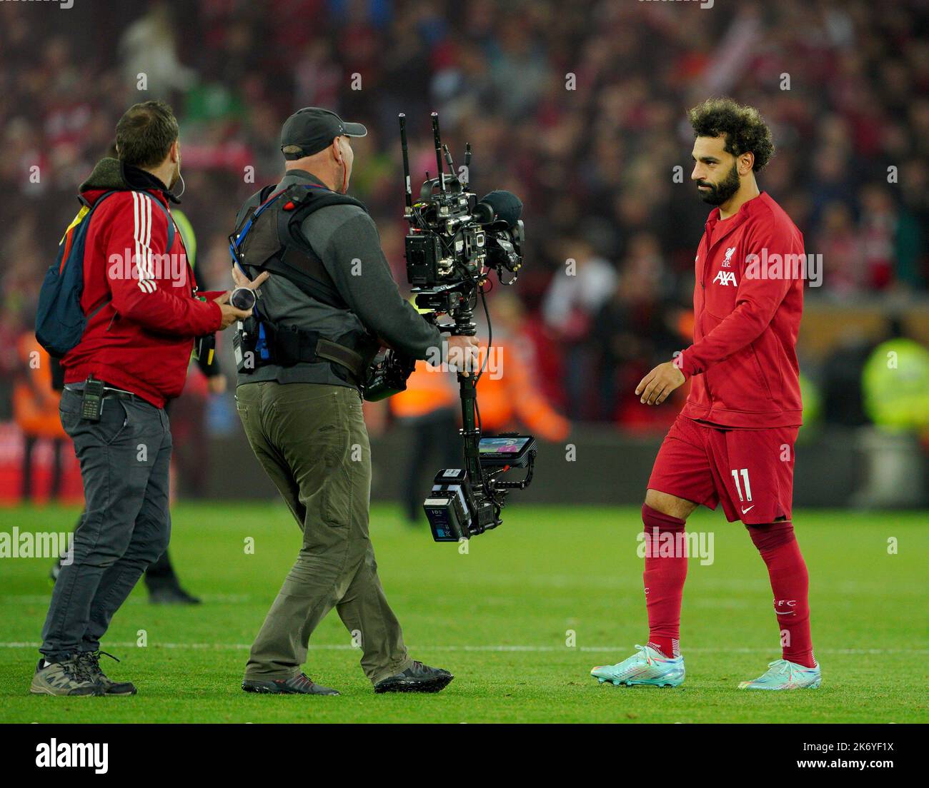 Liverpool's Mohamed Salah at full time after the Premier League match ...