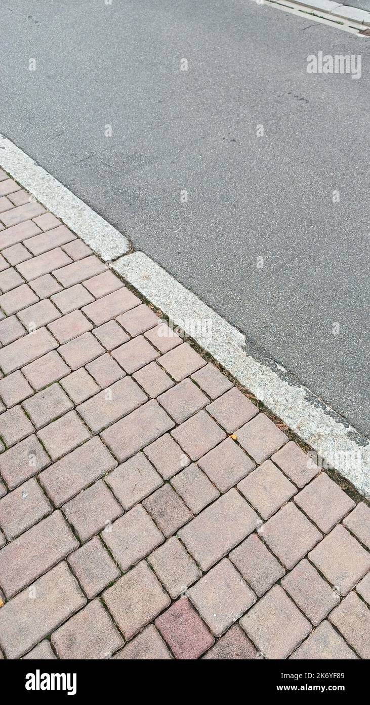 Sidewalk Close-up - Street in the City. Partial section of the pavement ...