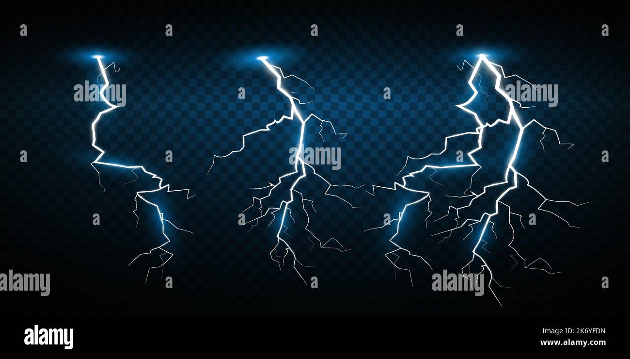 A set of Magic lightning and bright lighting effects. Vector ...