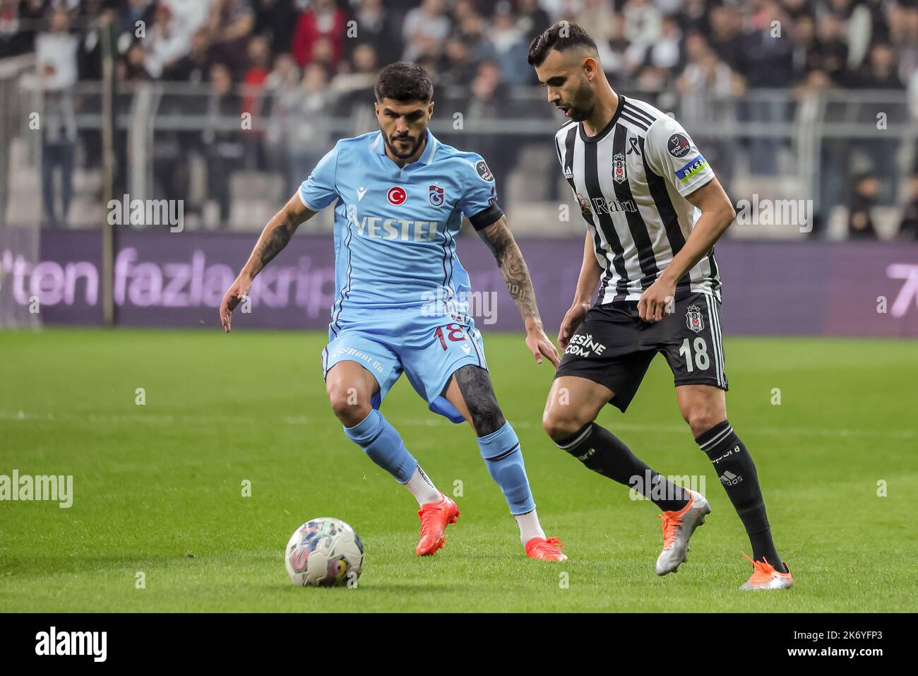 ISTANBUL, TURKEY - OCTOBER 16: Eren Elmali of Trabzonspor, Rachid ...