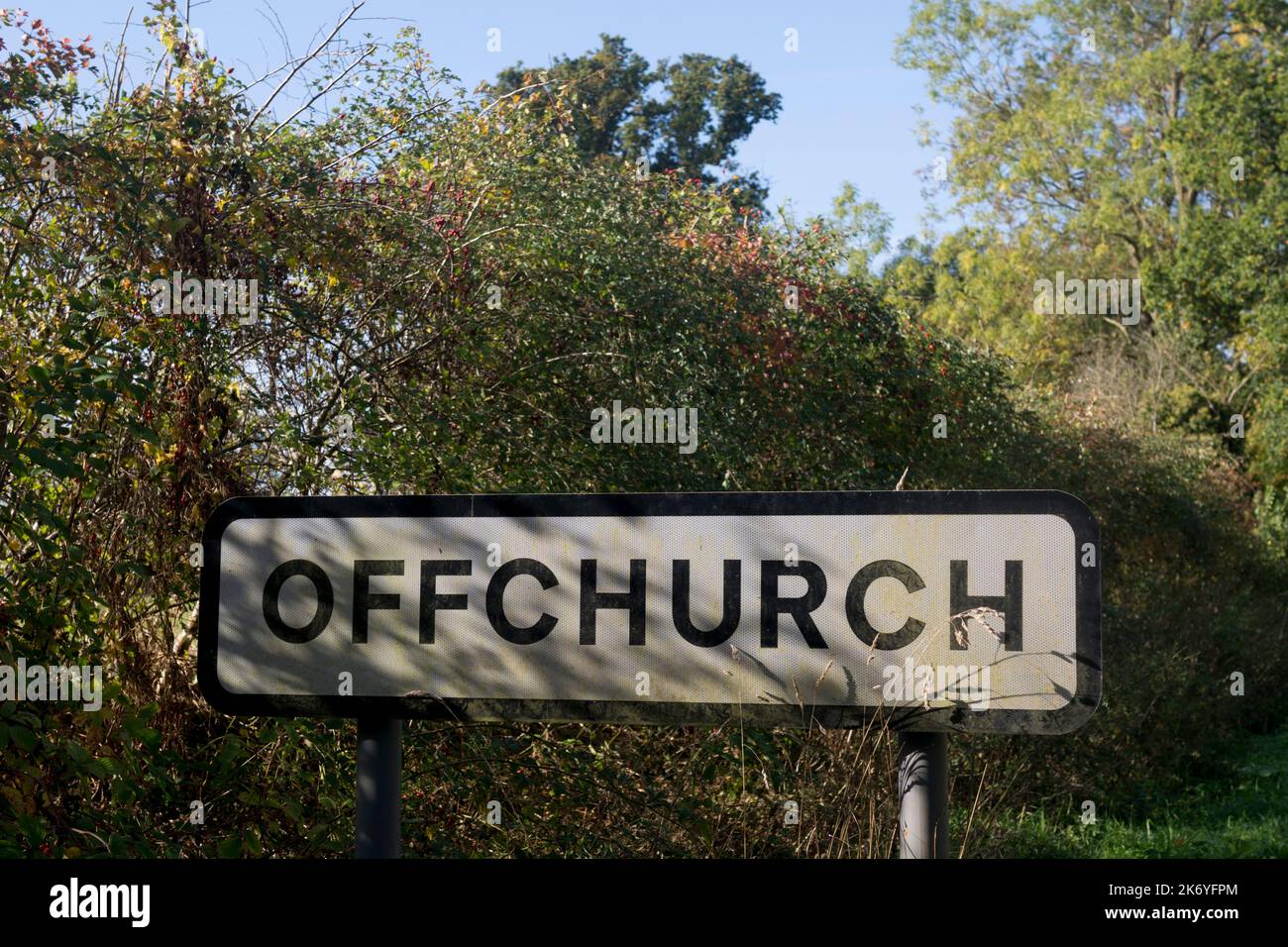 Offchurch village sign, Warwickshire, England, UK Stock Photo - Alamy