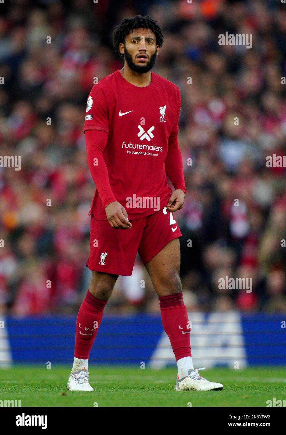 Liverpool's Joe Gomez during the Premier League match at Anfield ...