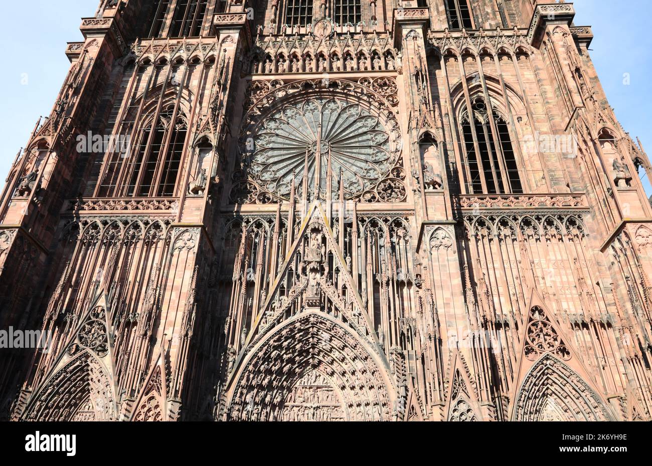 statues of saints and religious on the Facade of Ancient Cathedral of ...