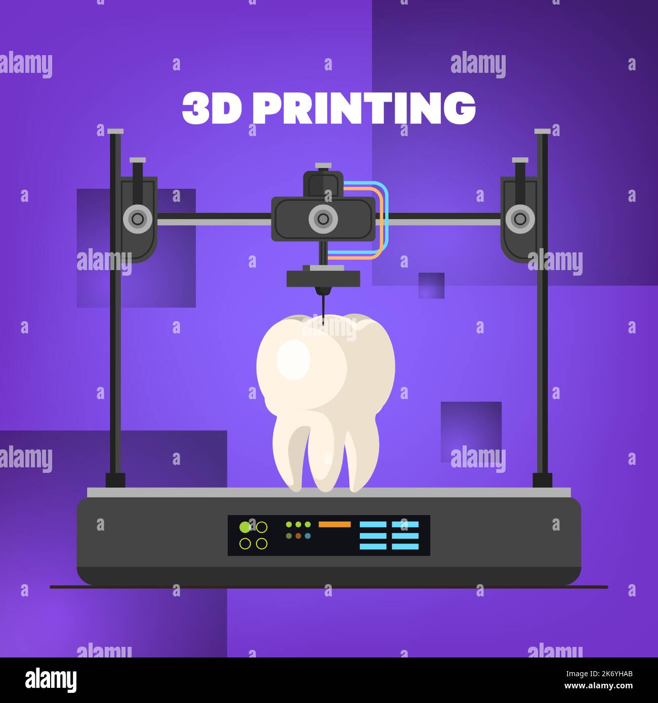 tooth model printed on 3d bio printer medical printing of human ...