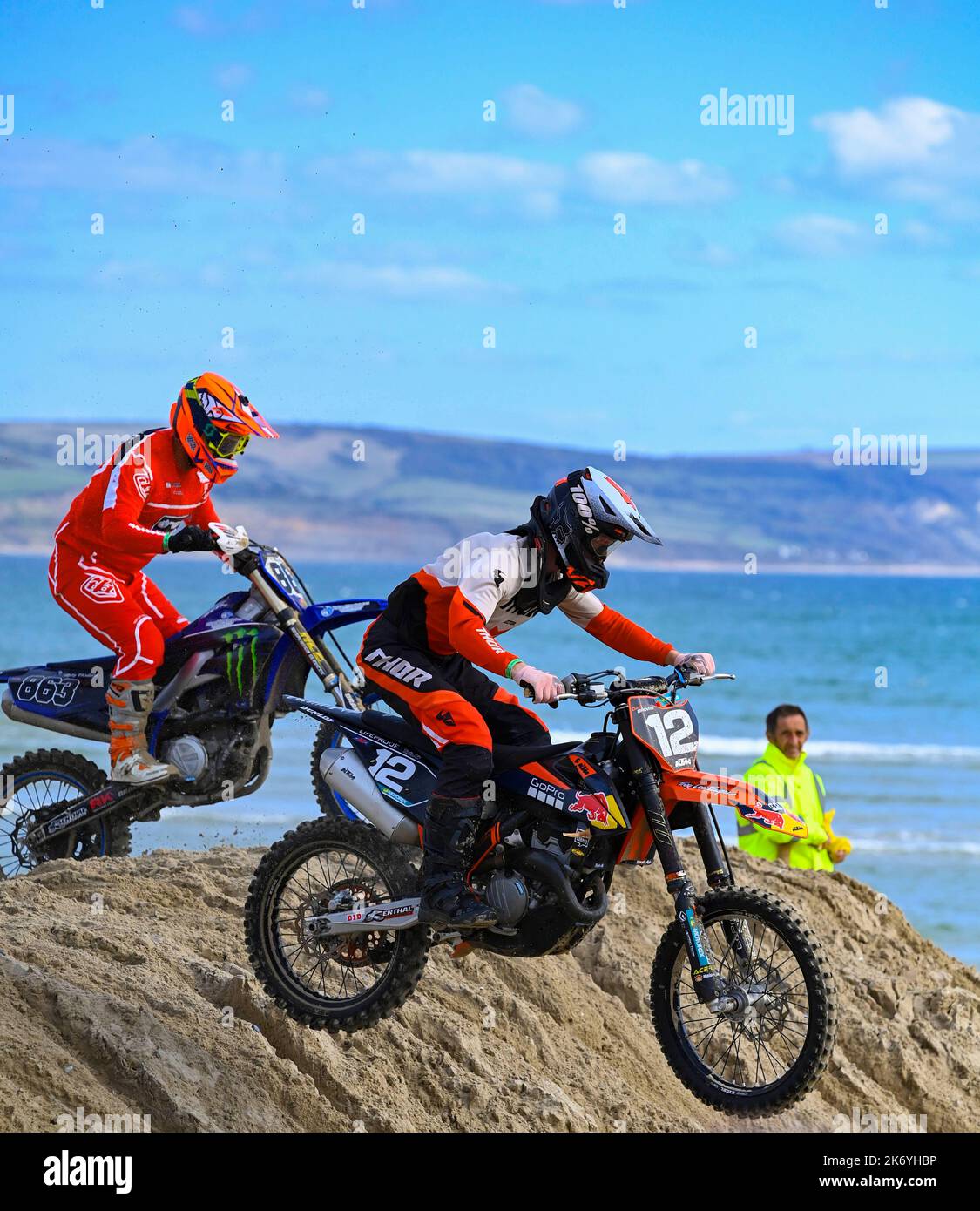 WEYMOUTH BEACH RACE - 9 OCTOBER 2022: 12 Daniel Brown racing on ...