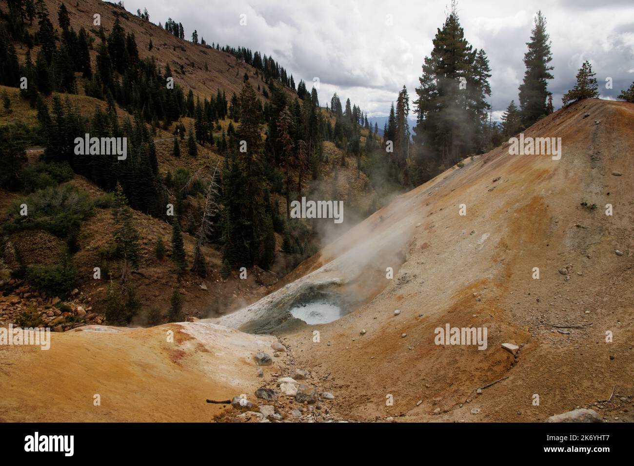 Sulphur Works in Lassen Volcanic National Park. Hydrothermal vents in ...