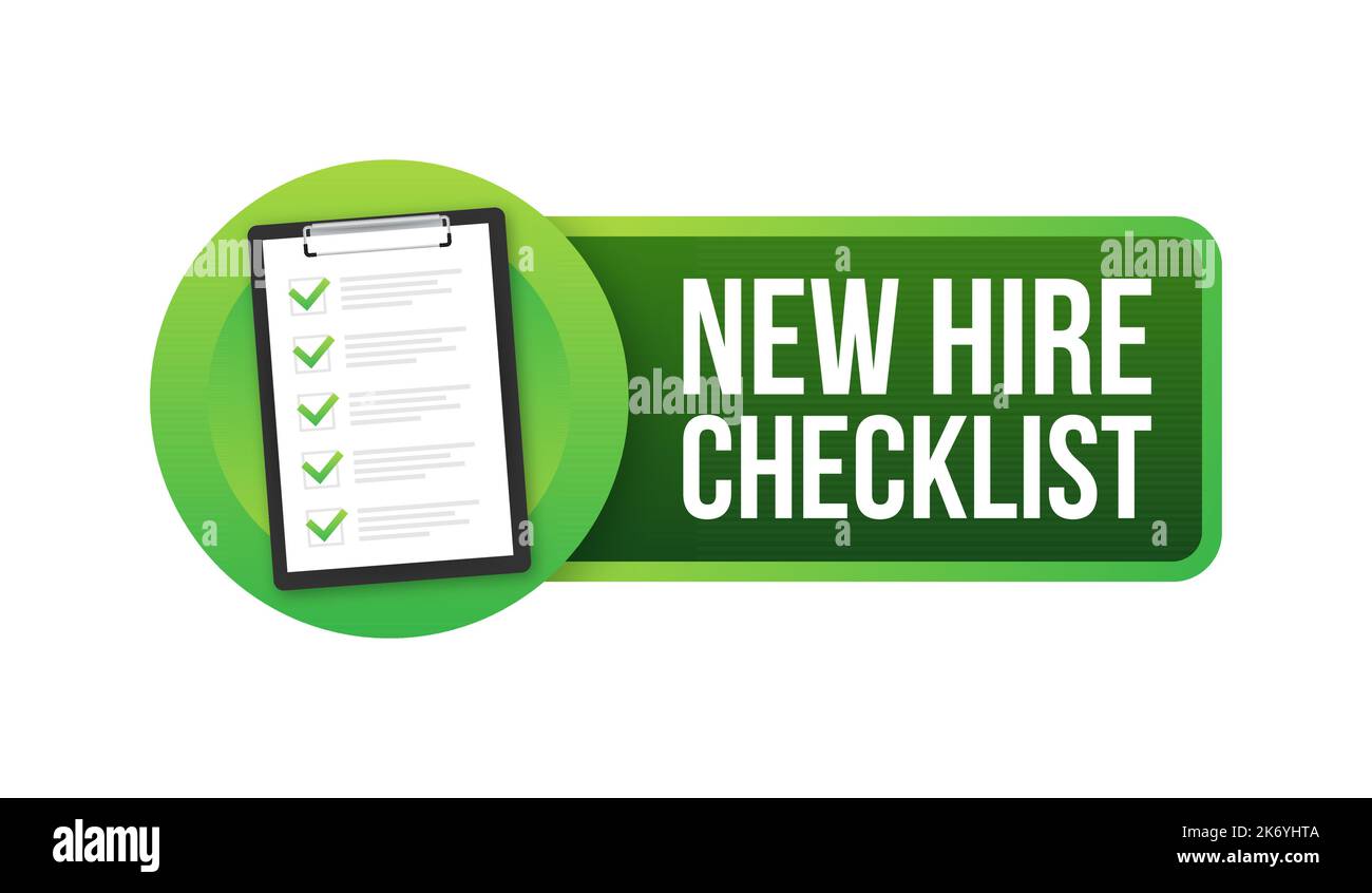 New hire checklist. Hiring Process icon. Vector stock illustration ...