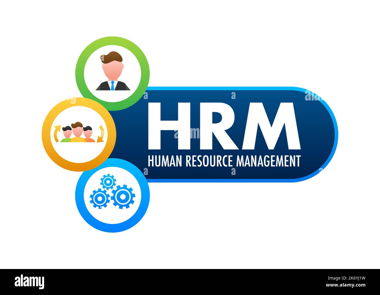 HRM Human Resource Management icon, label badge. Vector stock ...
