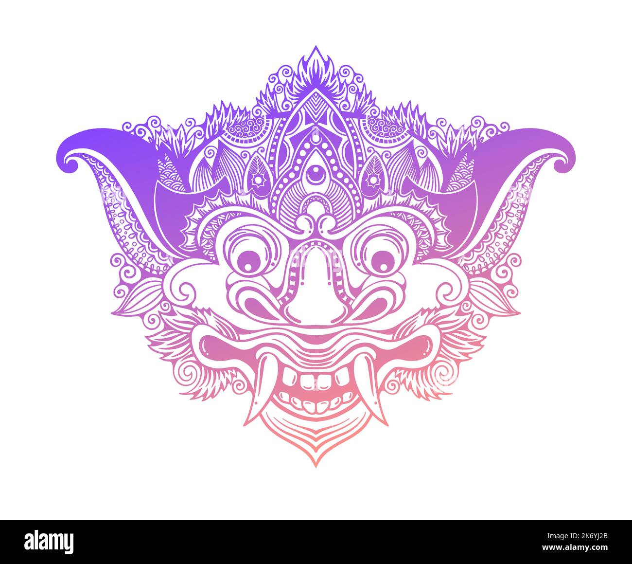 Barong - Balinese god of prosperity and goodness, vector illustration ...