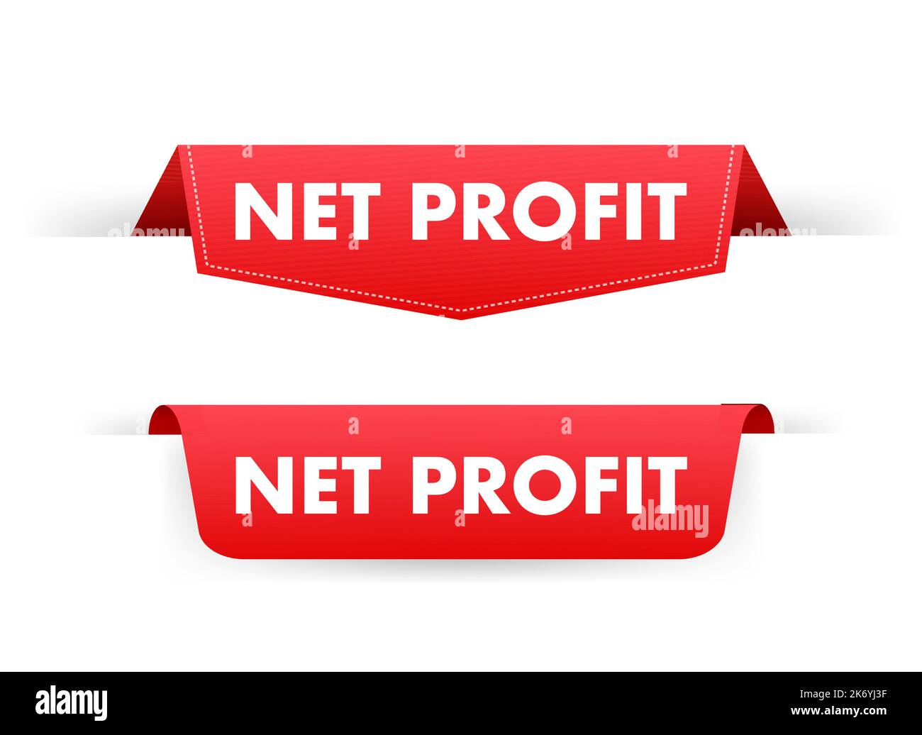 Net Profit text on red ribbon. Vector stock illustration Stock Vector ...