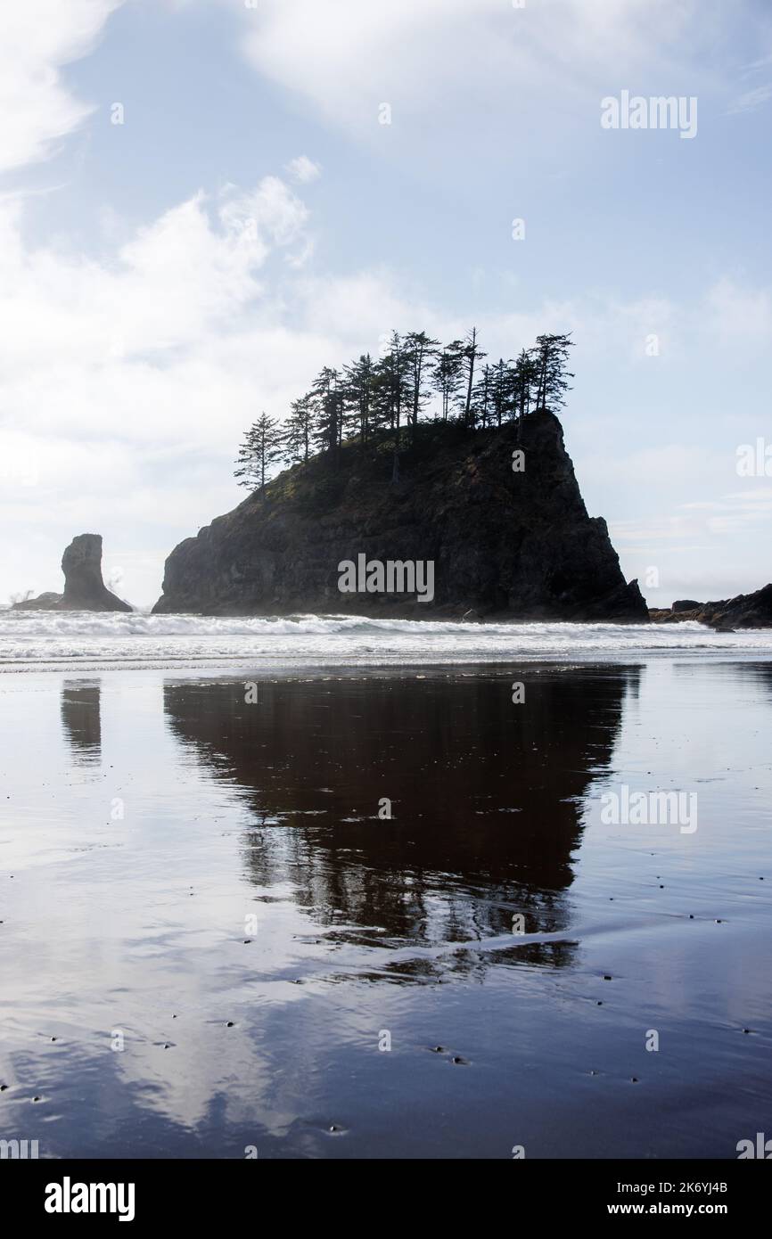 Famous La Push beach from Twilight saga in Washington. Coastal view ...