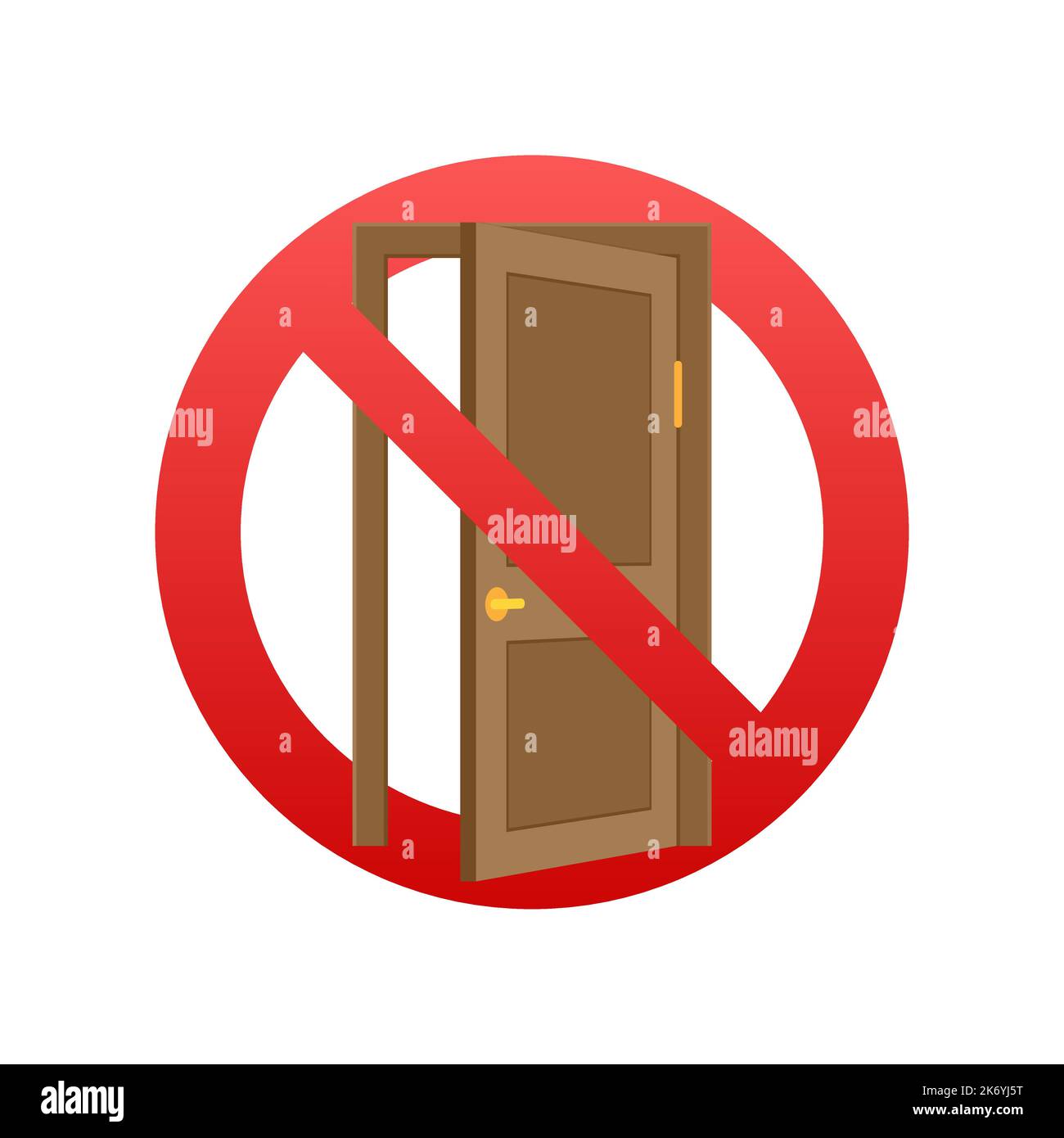 Notice Keep Door Closed Sign. Open door. Vector stock illustration ...