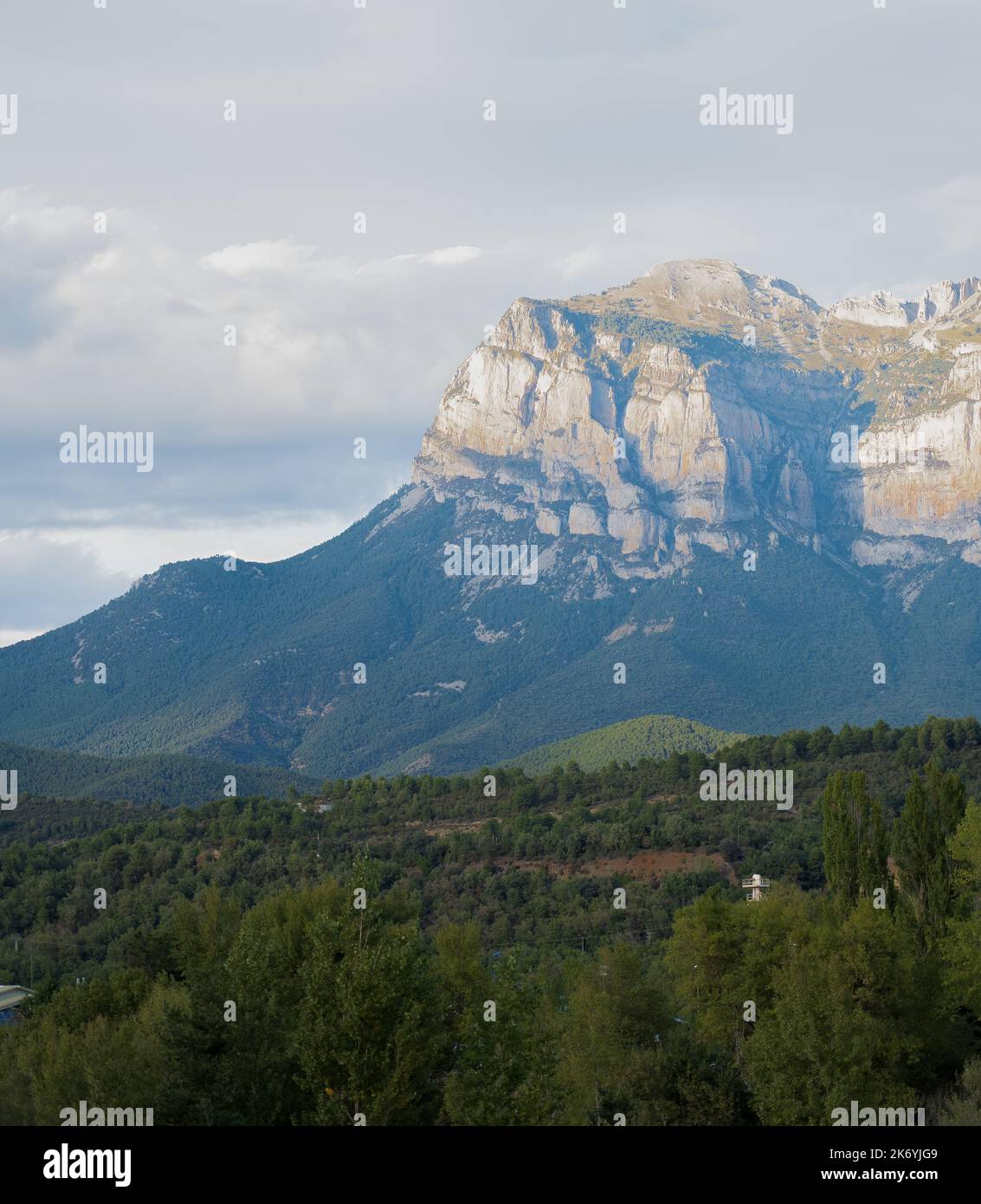 magnificent view of cloud topped Spanish Pyrenees mountains Stock Photo ...