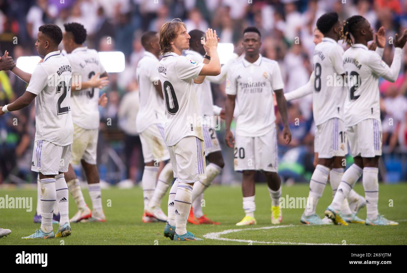 Madrid, Spain. 16th October 2022; Santiago Bernabeu Stadium, Madrid ...