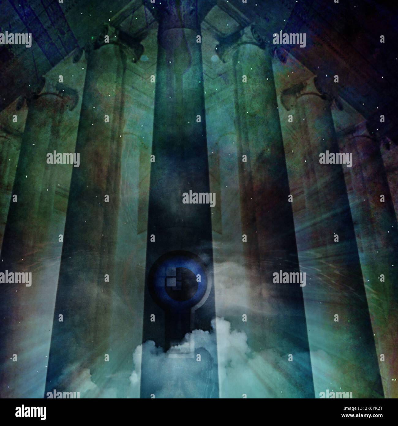 Keyhole and ancient columns. 3D rendering Stock Photo - Alamy