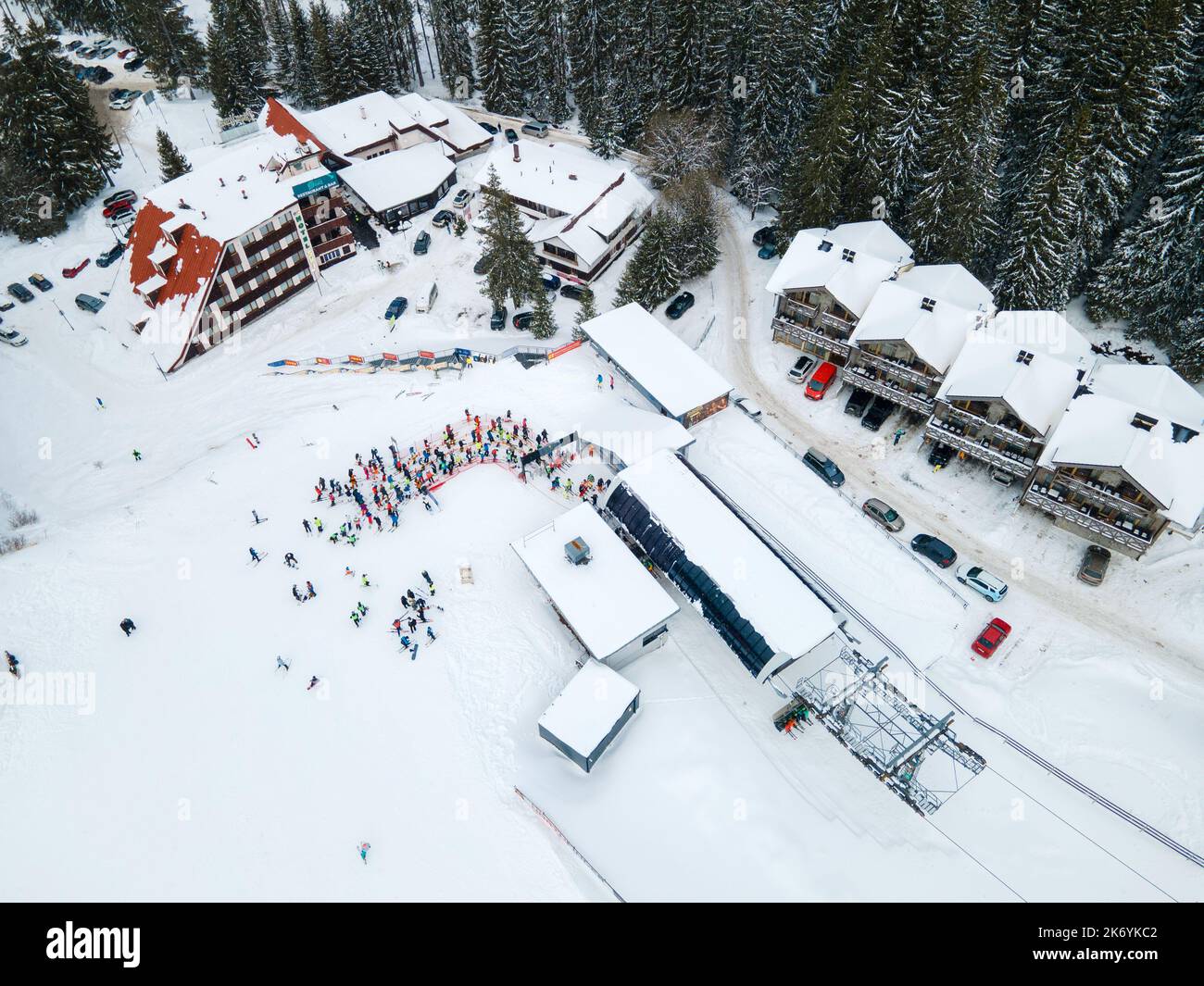 aerial view jasna ski resort lines to chair lift Stock Photo - Alamy