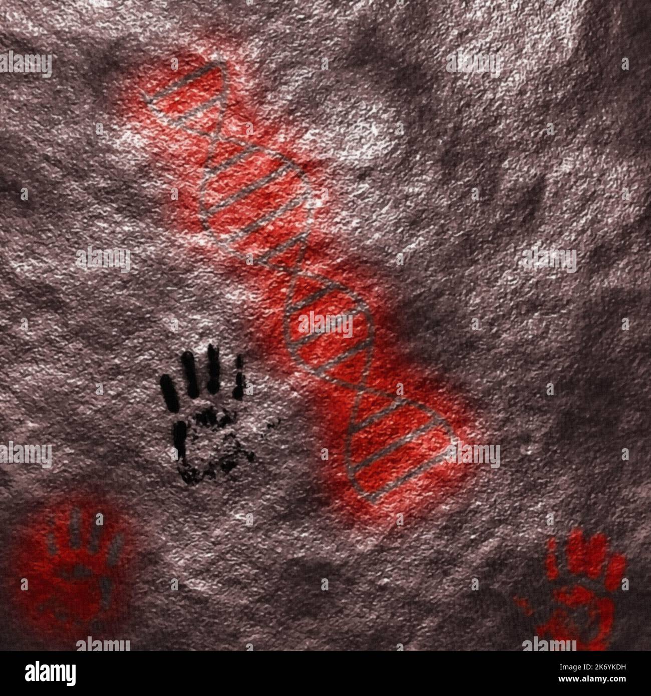 DNA strand and palm hand marks. 3D rendering Stock Photo - Alamy