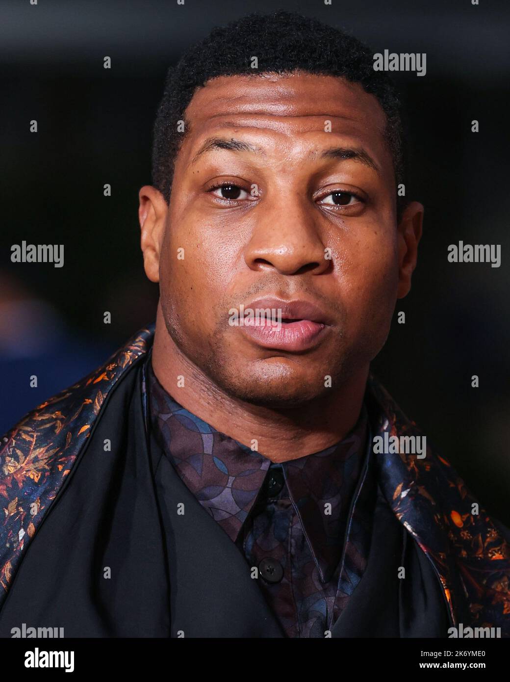LOS ANGELES, CALIFORNIA, USA - OCTOBER 15: Jonathan Majors arrives at ...