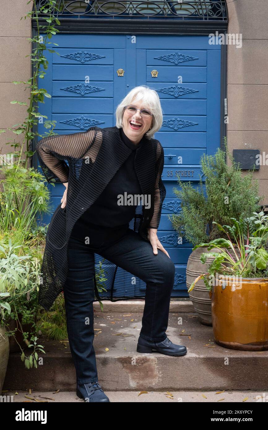 Cheryl Acrey models Marla Wynne designer fashions in New York City, USA 2022 Stock Photo - Alamy