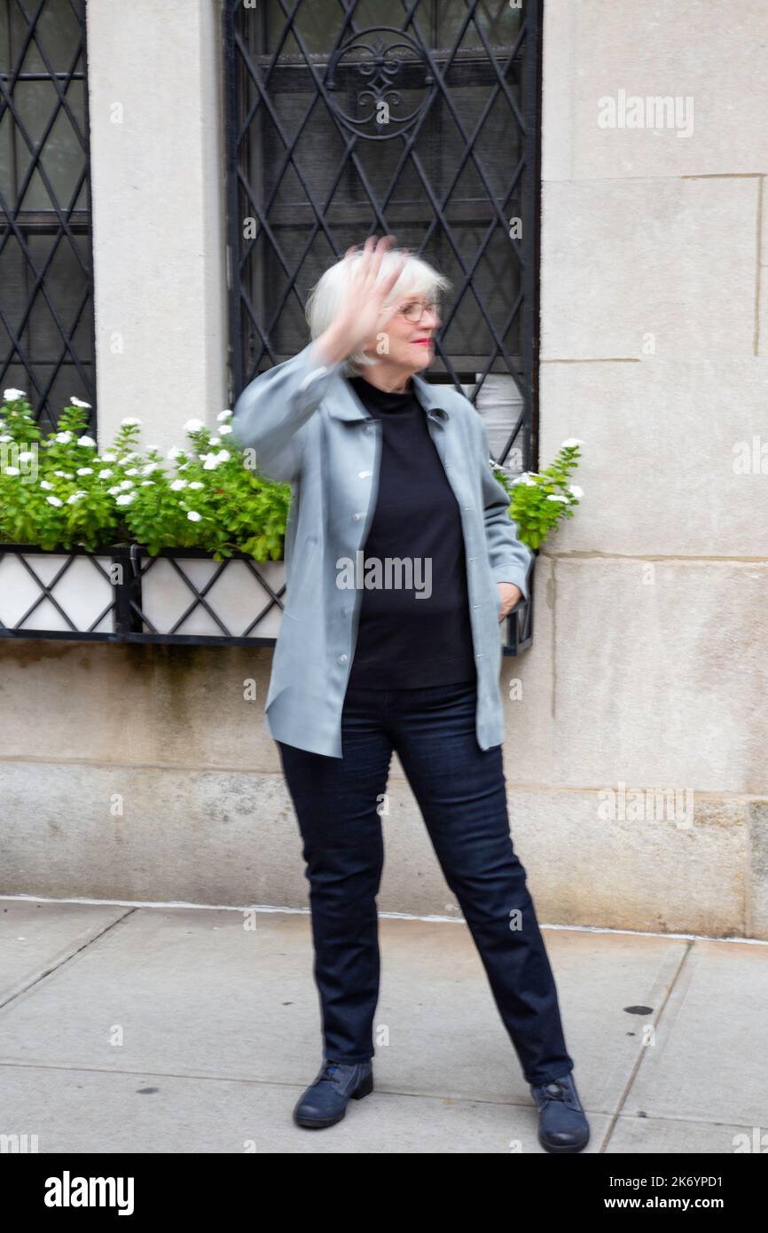 Cheryl Acrey models Marla Wynne designer fashions in New York City, USA ...