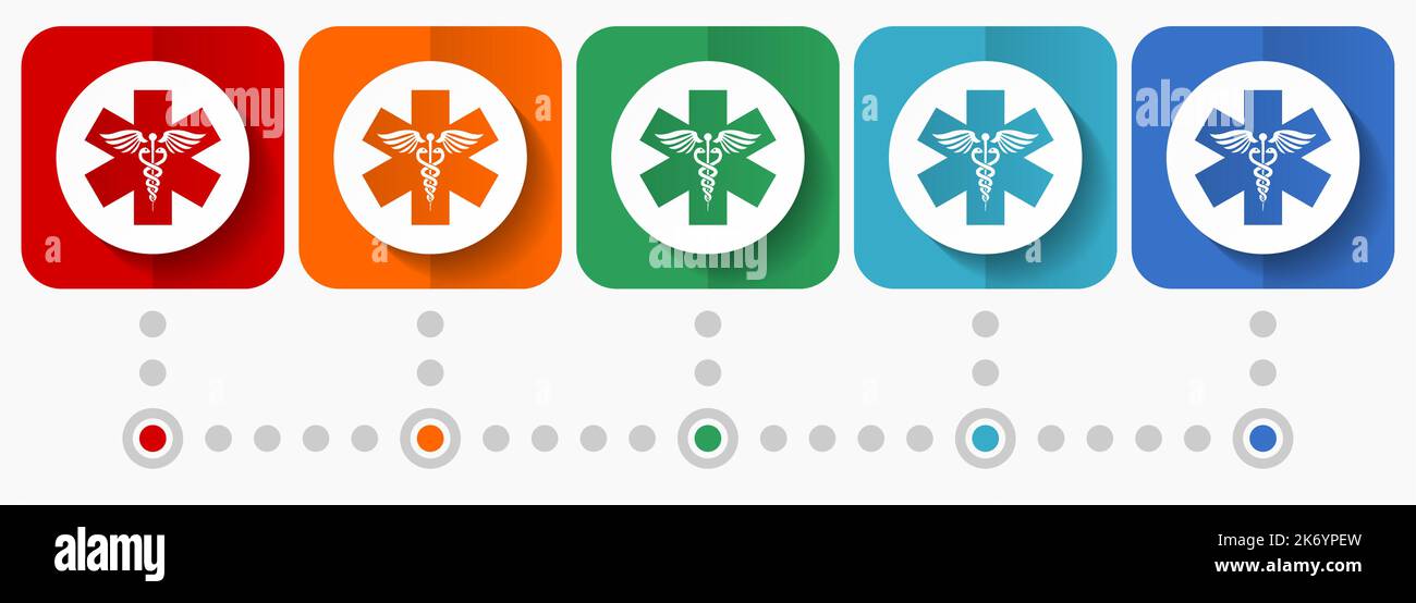 Emergency, hospital vector icons, infographic template, set of flat ...
