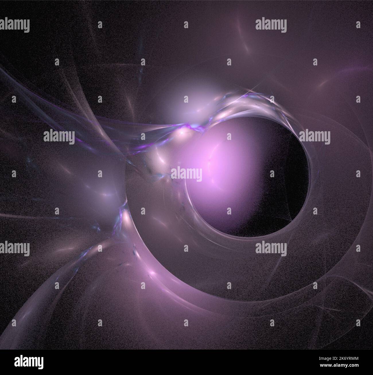 space fantasy illustration of purple planetary system on dark space ...