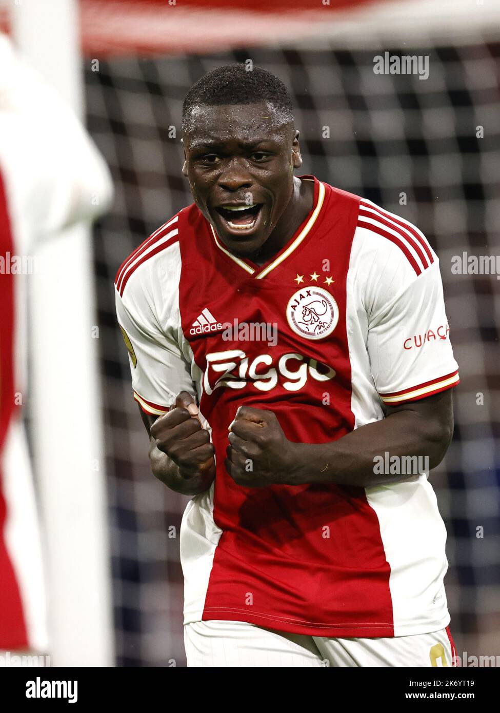 AMSTERDAM - Brian Brobbey of Ajax celebrates 3-0 during the Dutch ...
